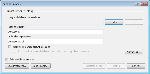 SQL Server Data Tools in Visual Studio 2012–Publish Database Profile ...
